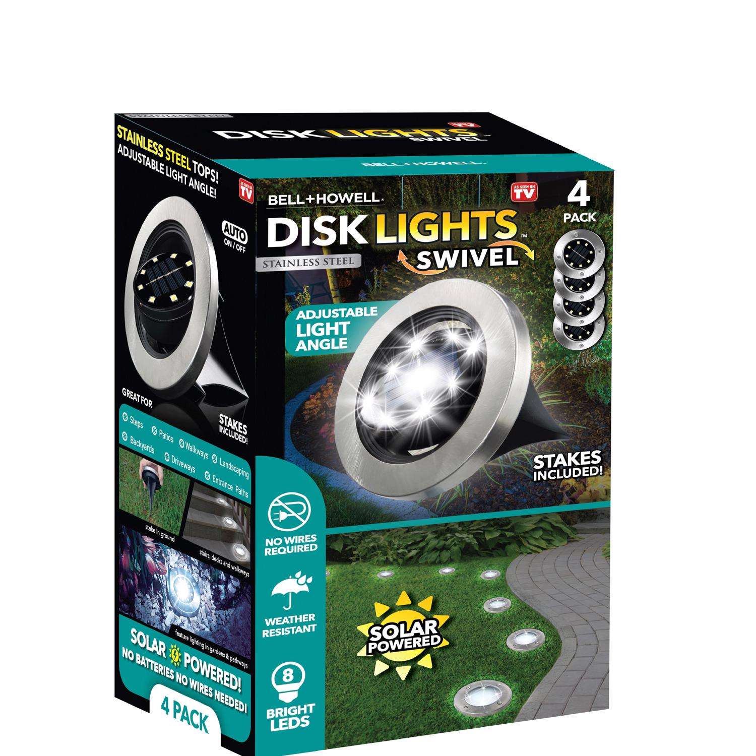 Bell & Howell Swivel Solar Powered 3 W LED Deck Light 4 pk - Ace Hardware