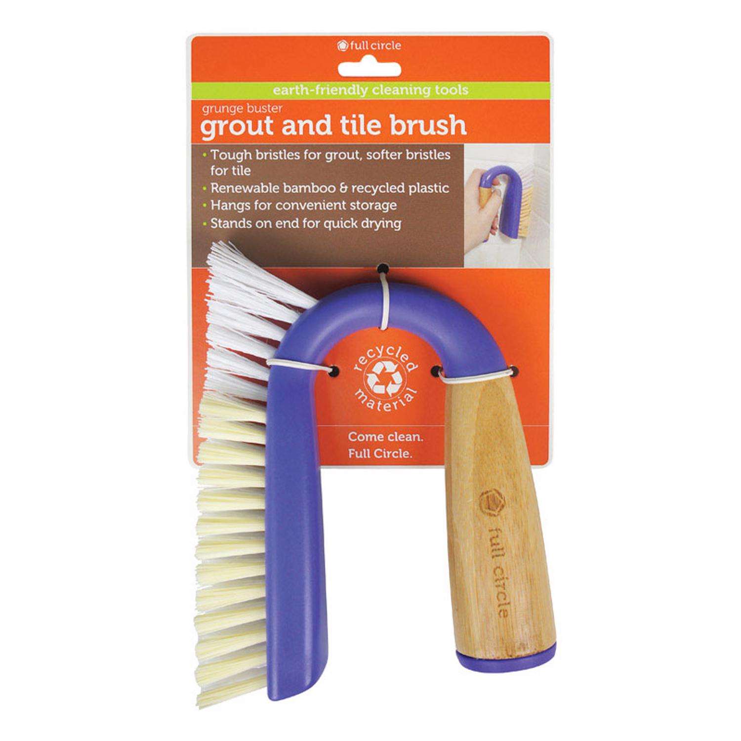 Full Circle Grunge Buster 5.51 in. W Medium Bristle Bamboo Handle Grout ...