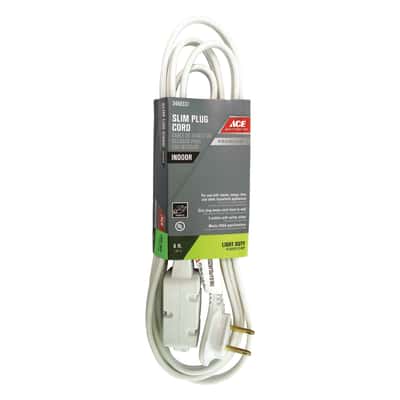 Ace Indoor 6 ft. L White Extension Cord 16/2 SPT-2 - Ace Hardware