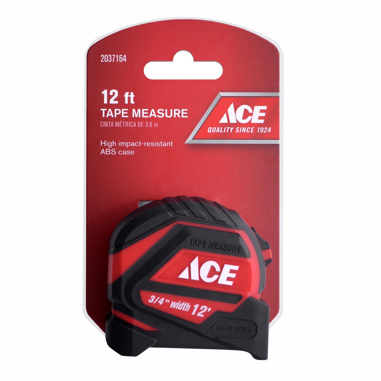 Ace 12 ft. L X 3/4 in. W Tape Measure 1 pk Mfr# XMJCN0550-A - Ace Hardware