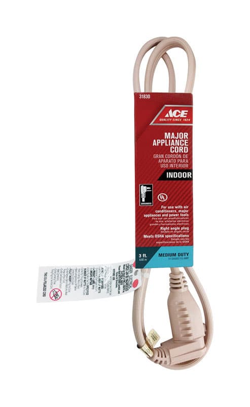 Ace 14/3 SPT-3 125 V 3 ft. L Appliance Cord Mfr# 1AC-001-006FBG - Ace ...