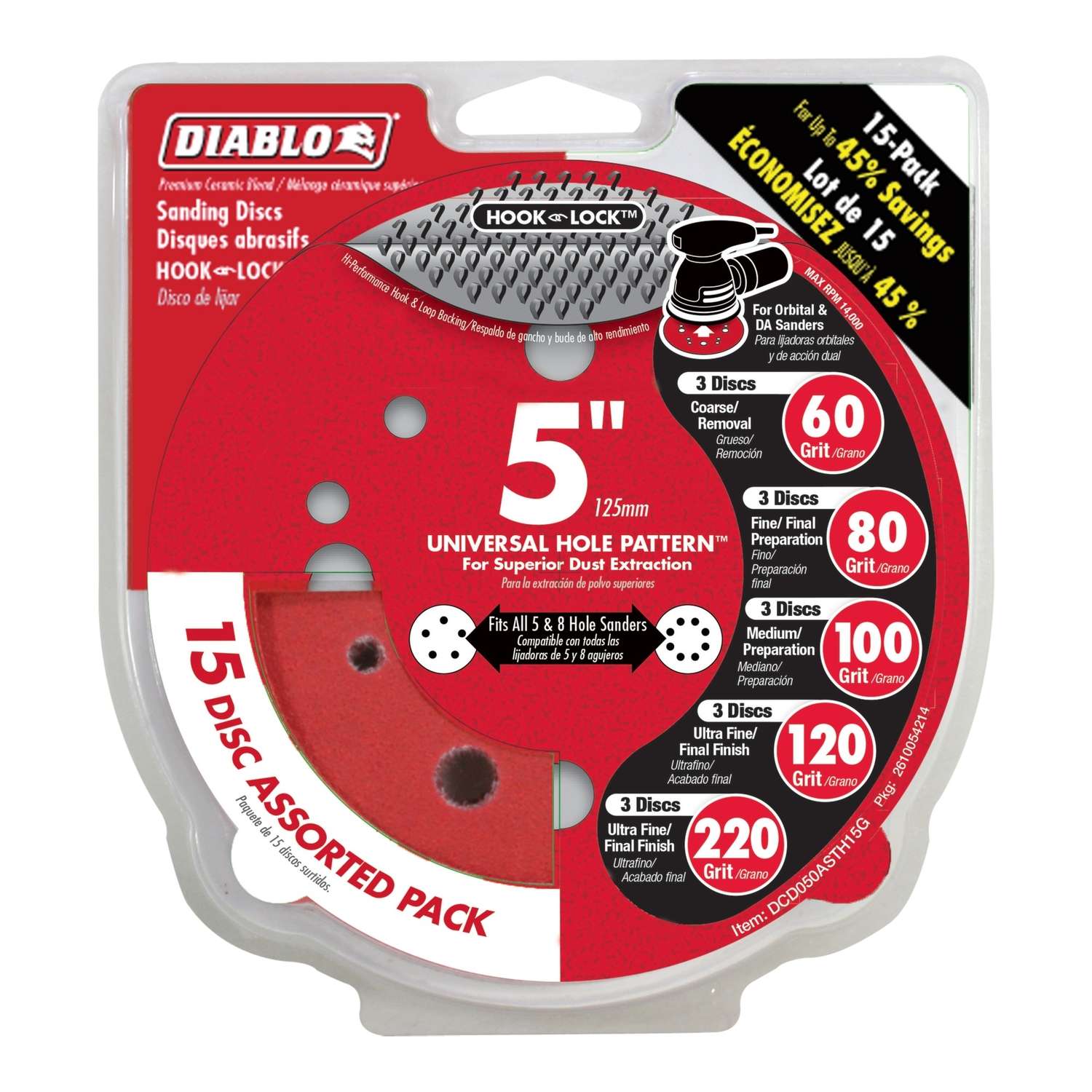 Diablo 5 in. L X 5 in. W Ceramic Blend Assorted Grit Assorted Drywall ...
