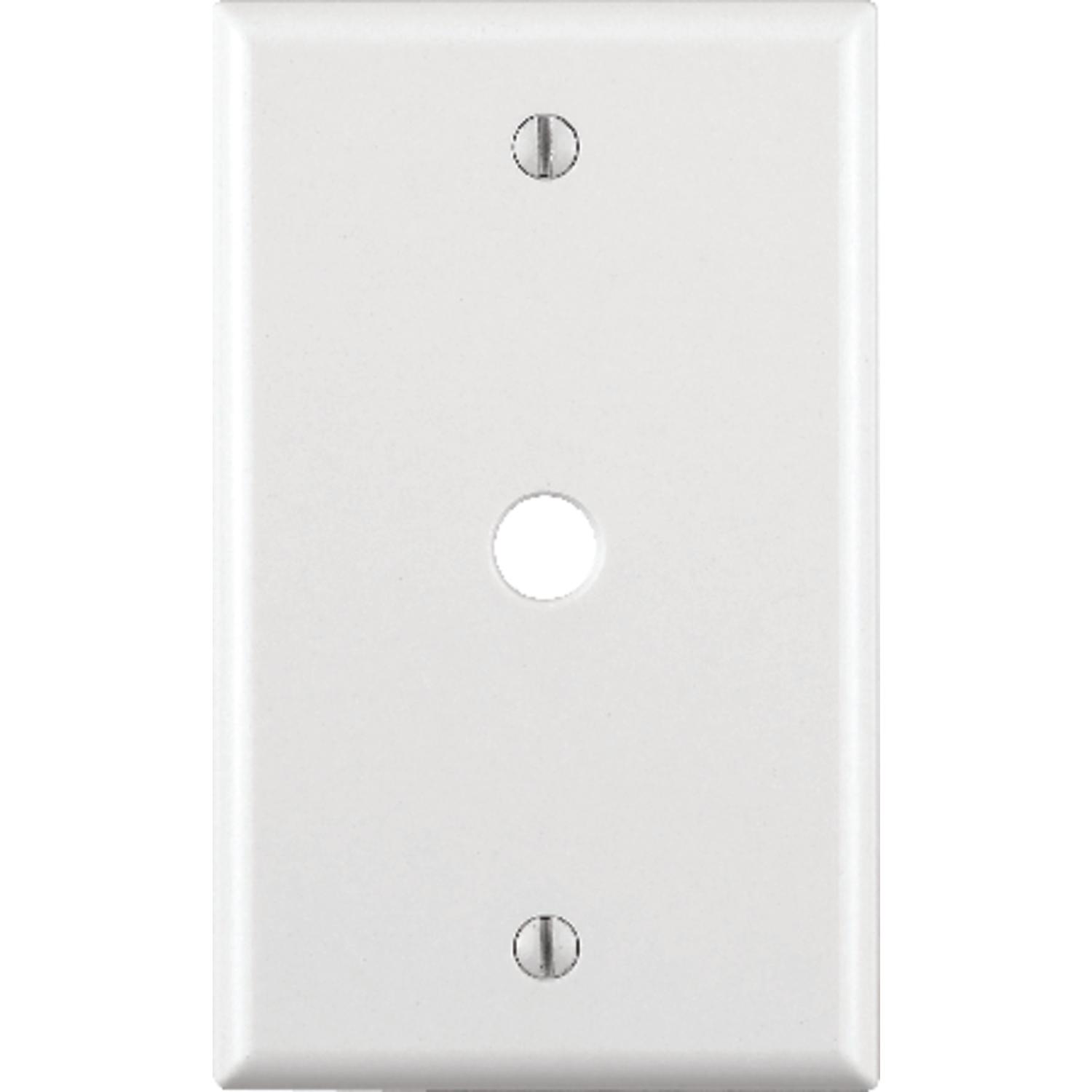 Leviton White 1 gang Thermoset Plastic Cable/Telco Wall Plate 1 pk ...