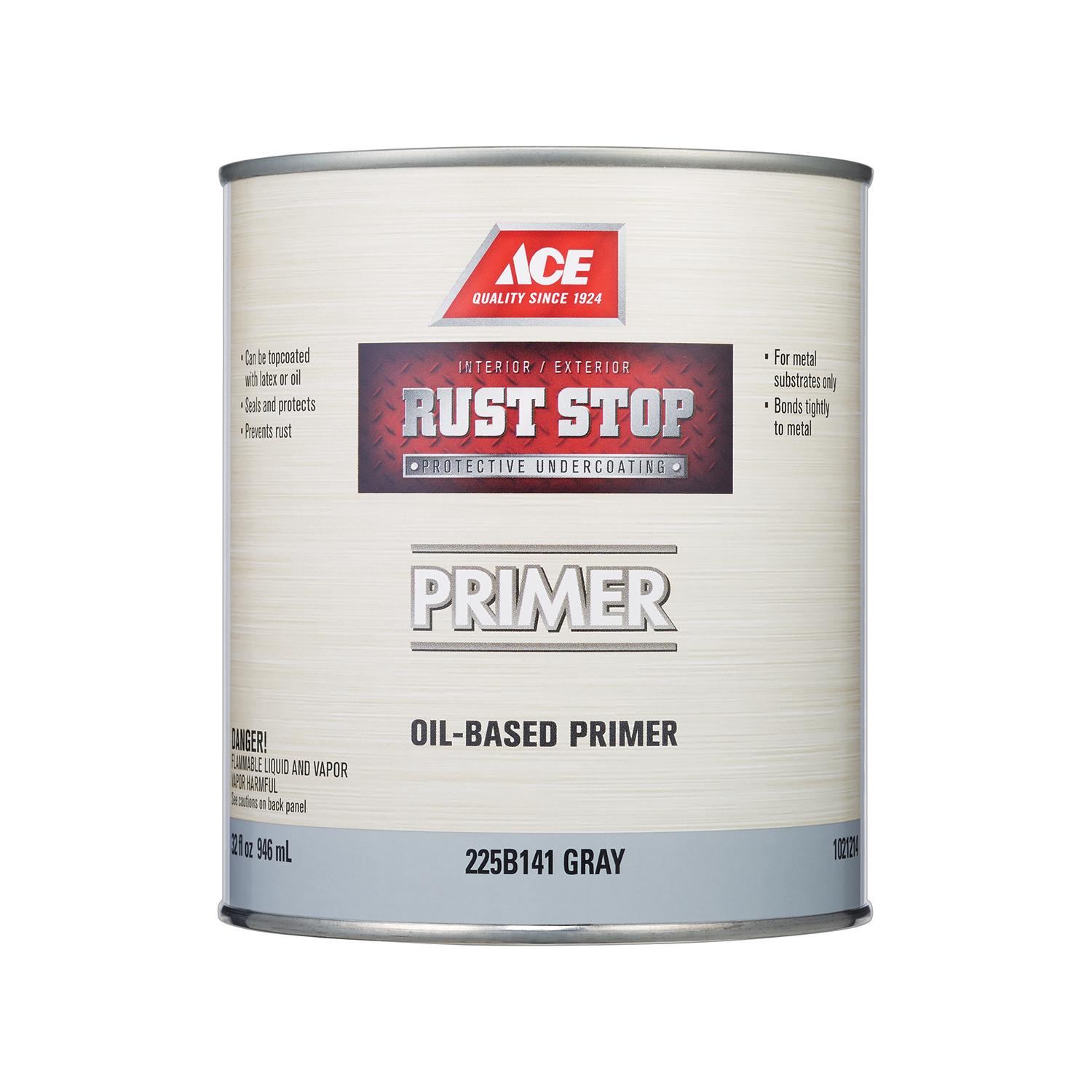 Ace Rust Stop Primer - Goes on Grey Oil-Based Enamel Rust Preventative ...