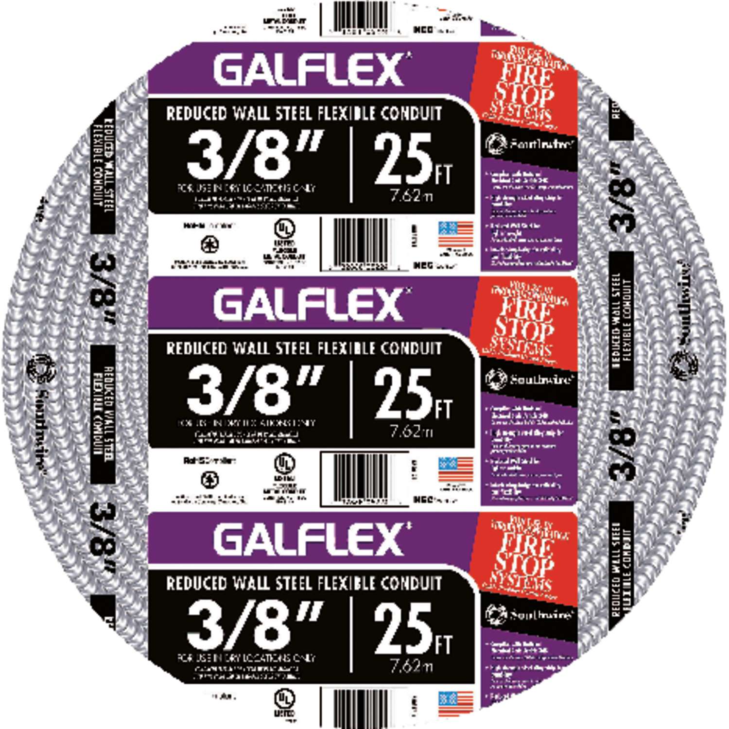 Southwire 3/8 in. D X 25 ft. L Steel Flexible Electrical Conduit For ...