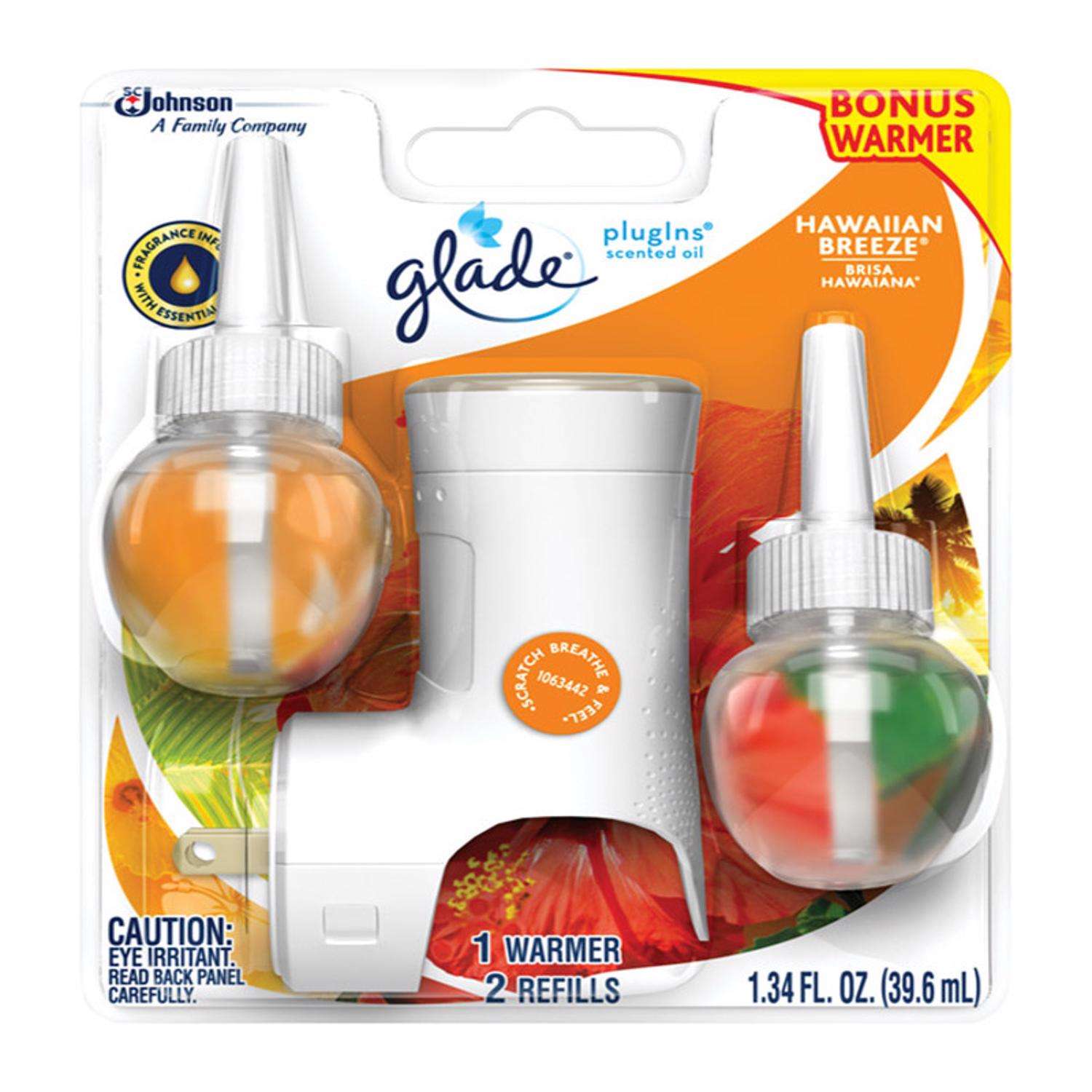 Glade Plug-Ins Hawaiian Breeze Scent Air Freshener Starter Kit 1.34 oz ...