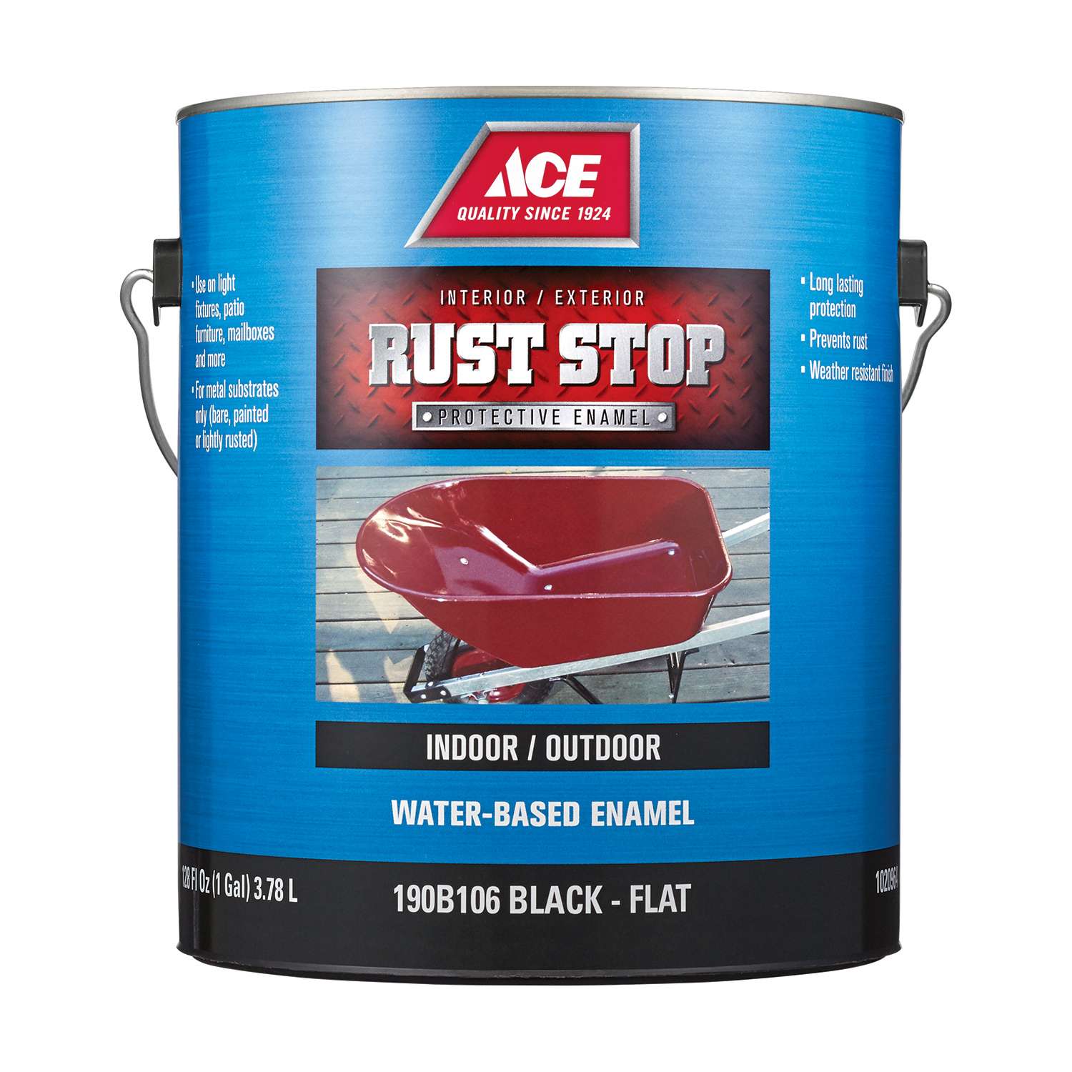Ace Rust Stop Indoor / Outdoor Flat Black Water-Based Enamel Rust ...