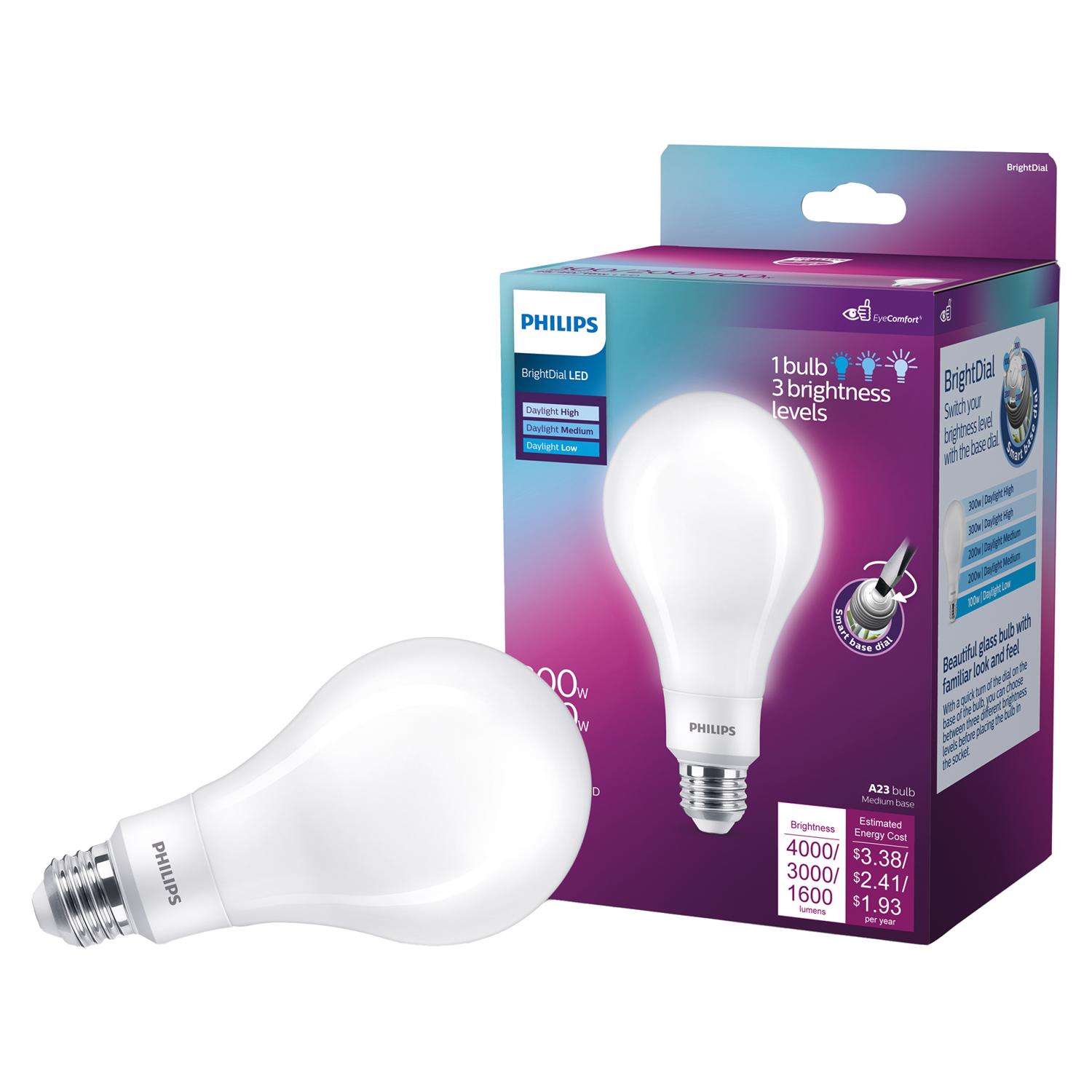 Philips A23 E26 (Medium) LED Bulb Daylight 300 Watt Equivalence 1 pk ...
