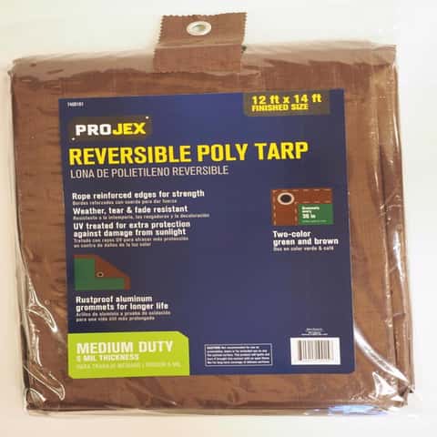 Projex 12 ft. W X 14 ft. L Medium Duty Polyethylene Poly Tarp Brown ...