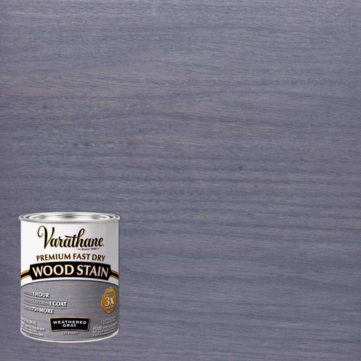 Varathane Premium Weathered Gray Oil-Based Fast Dry Wood Stain 1 qt ...