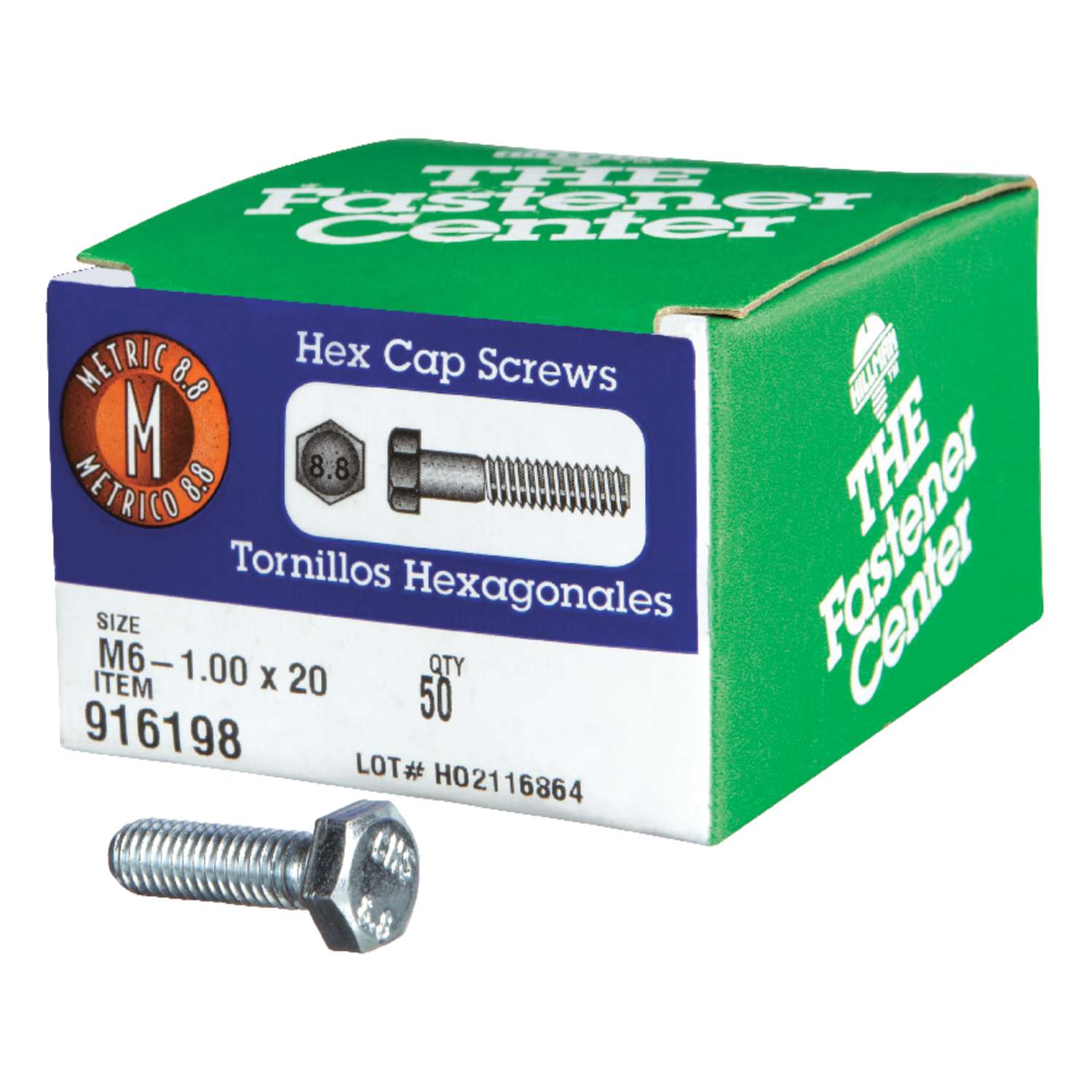 Hillman M6-1.00 mm D X 20 mm L Heat Treated Steel Hex Head Cap Screw 50 ...