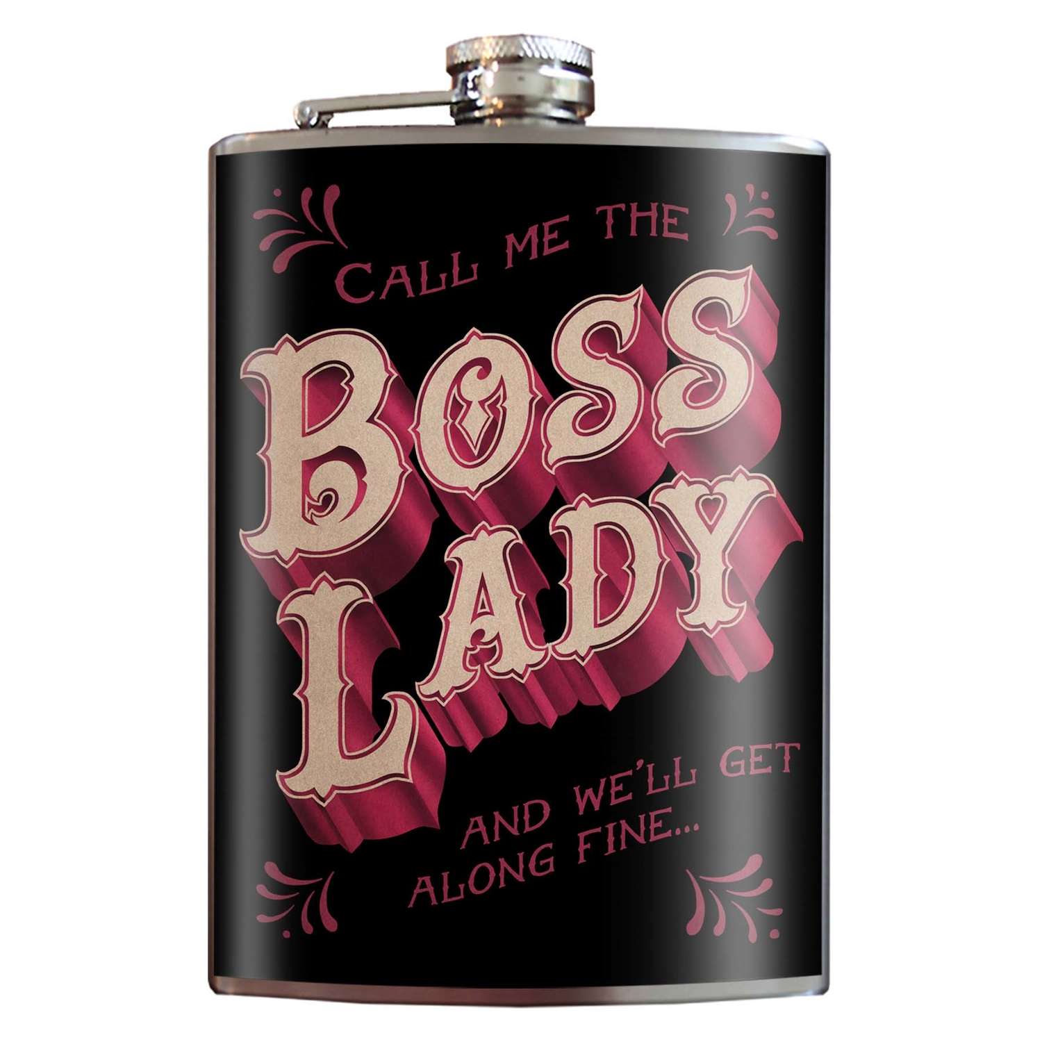 Trixie & Milo Boss Lady 8 oz Multicolored Stainless Steel Flask - Ace ...