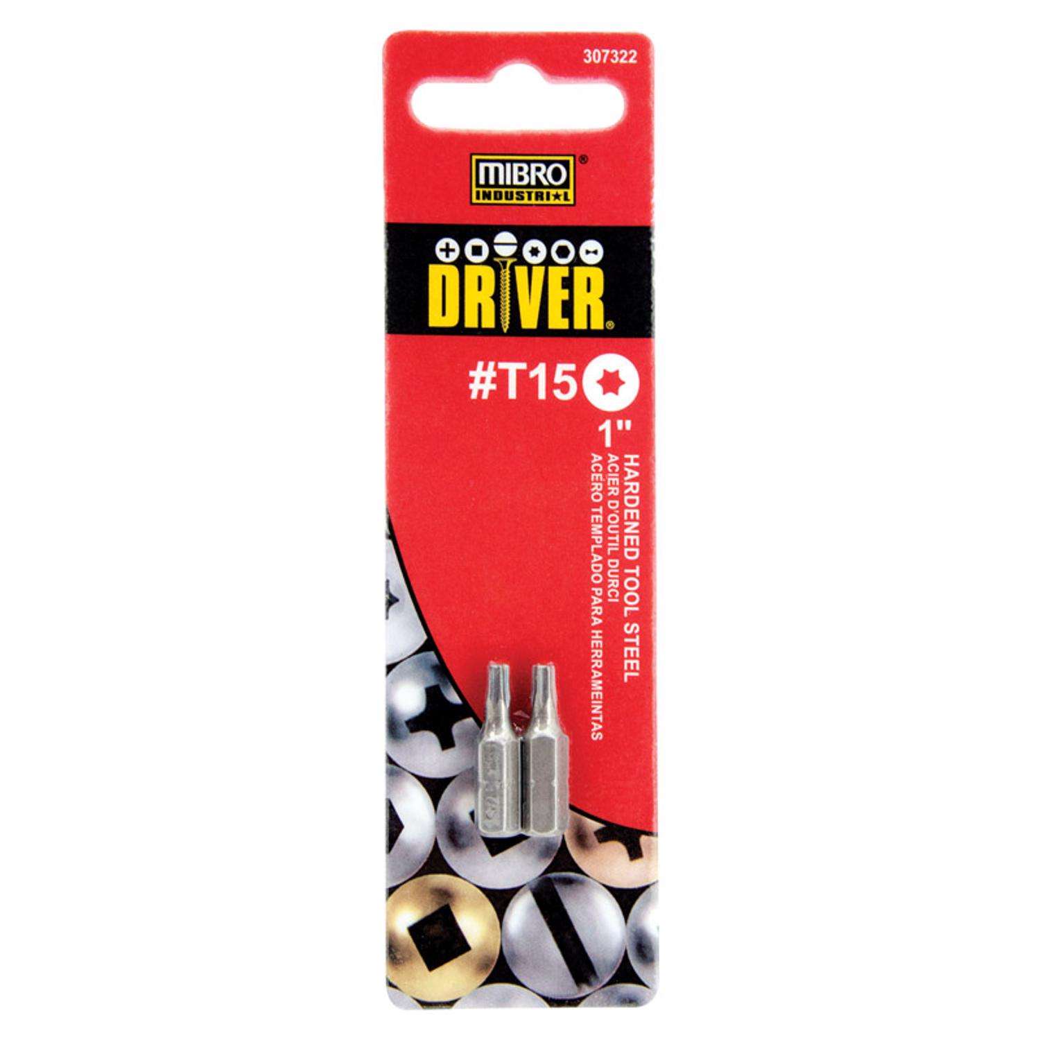 Mibro Torx T15 X 1 in. L Insert Bit S2 Tool Steel 2 pc - Ace Hardware