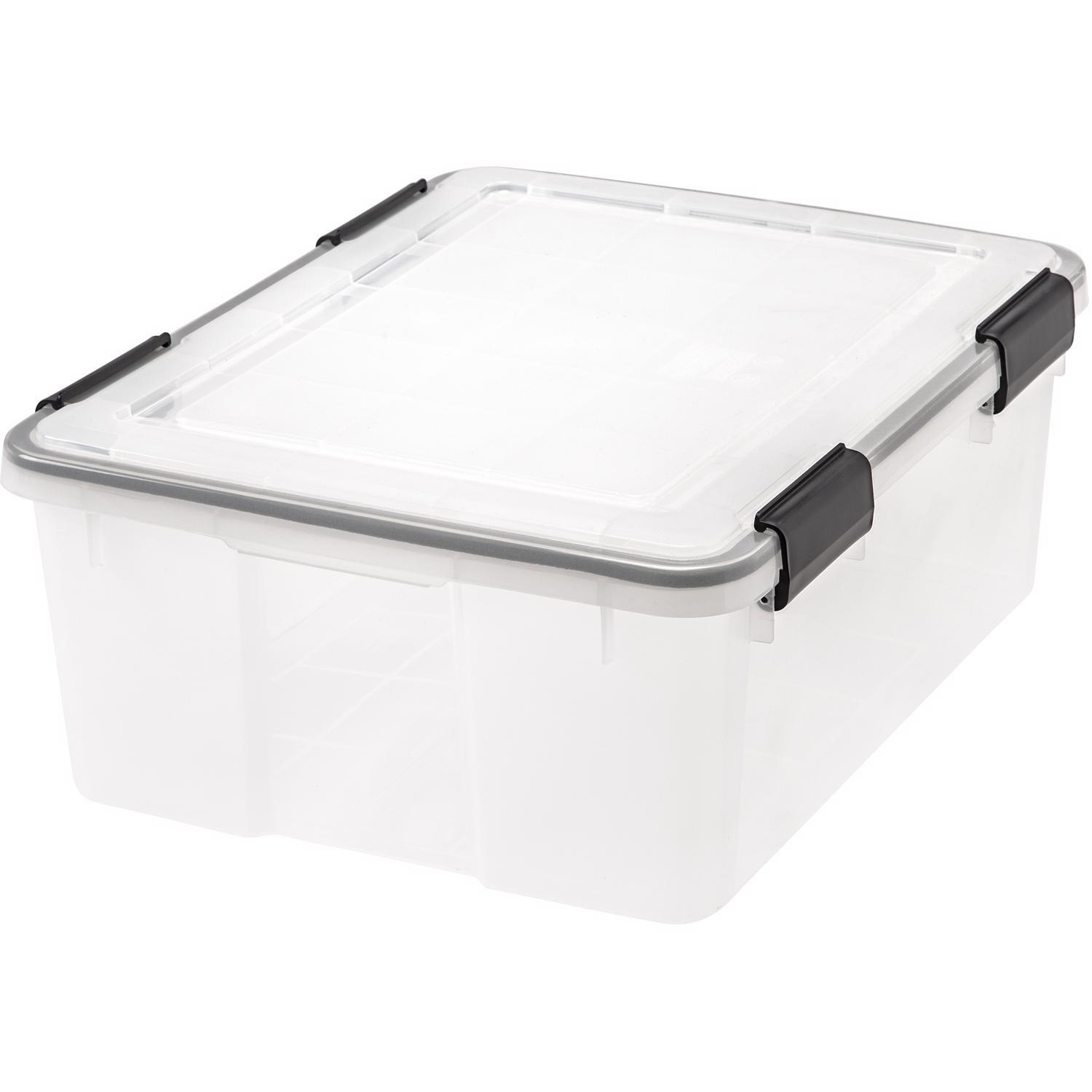 IRIS WEATHERPRO 30 qt Clear Storage Box 7.75 in. H X 15.75 in. W X 19.7 ...