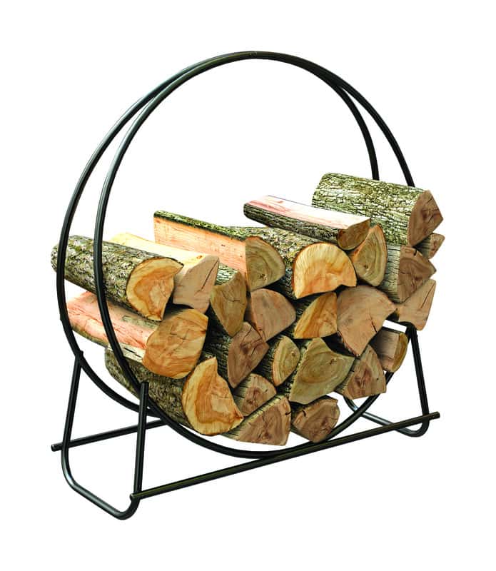 Panacea Black Powder Coated Steel Log Hoop Rack - Ace Hardware