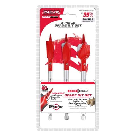 Diablo 6 in. L High Carbon Steel Nail-Embedded Wood Spade Bit Set Hex ...
