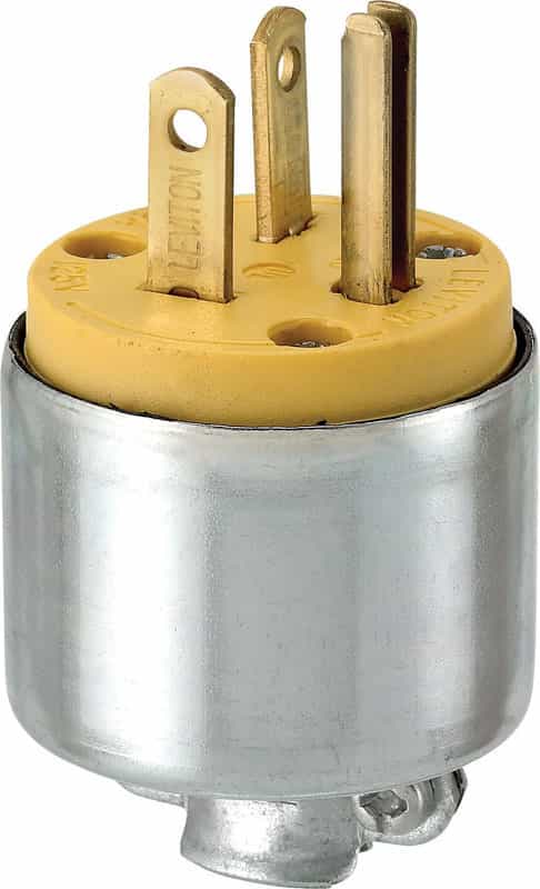 Leviton Commercial Armored Grounding Plug 5-20P 18-12 AWG 2 Pole 3 Wire ...