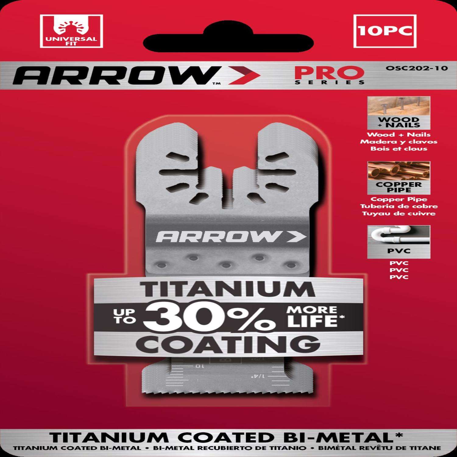 Arrow Pro 1-1/4 in. Titanium-Coated Bi-Metal Semi-Circle Oscillating ...