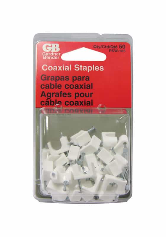 Gardner Bender 1/4 in. W Plastic Insulated Coaxial Staple 50 pk - Ace ...