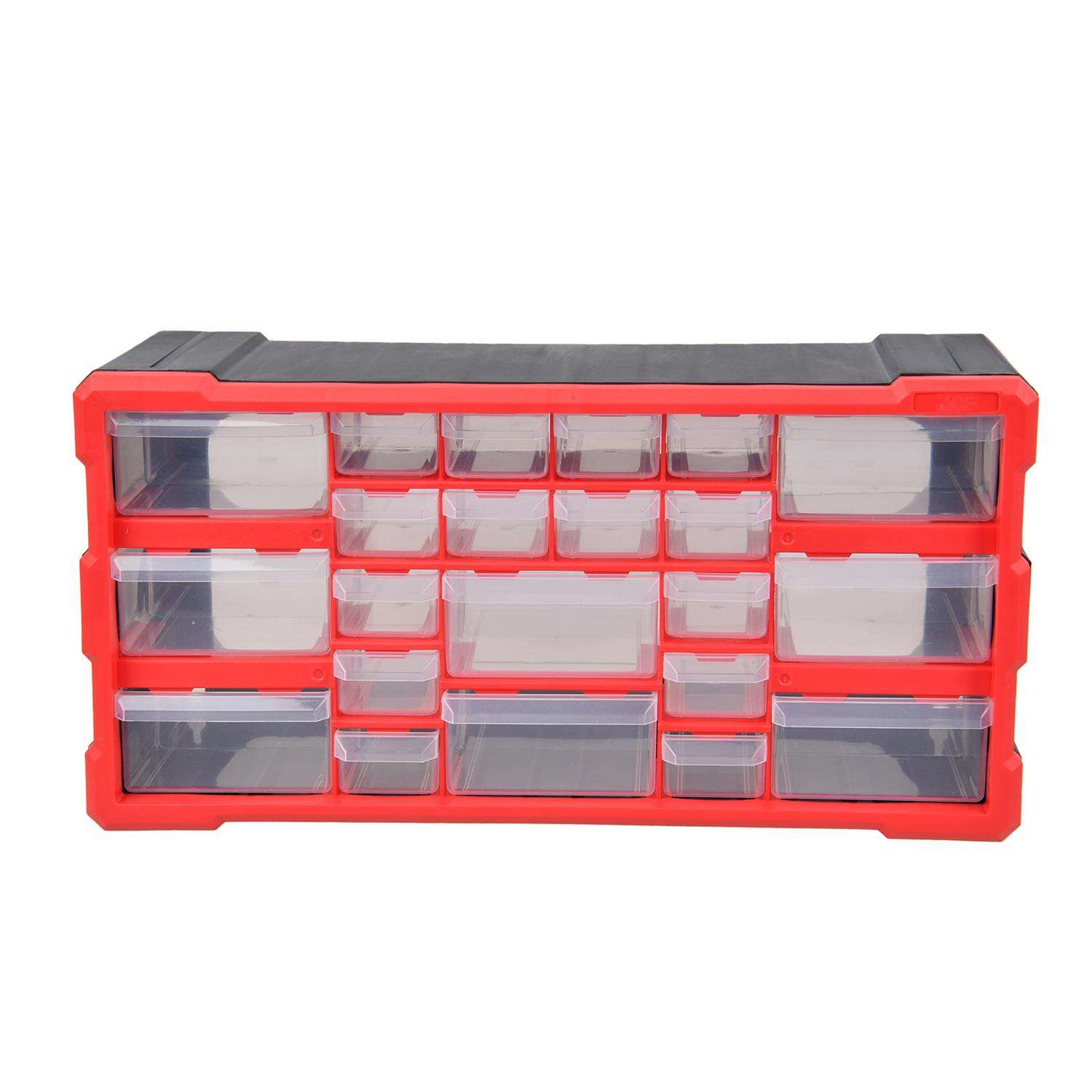 Ace 6.3 in. W X 9.84 in. H Storage Bin Plastic 22 compartments Black ...