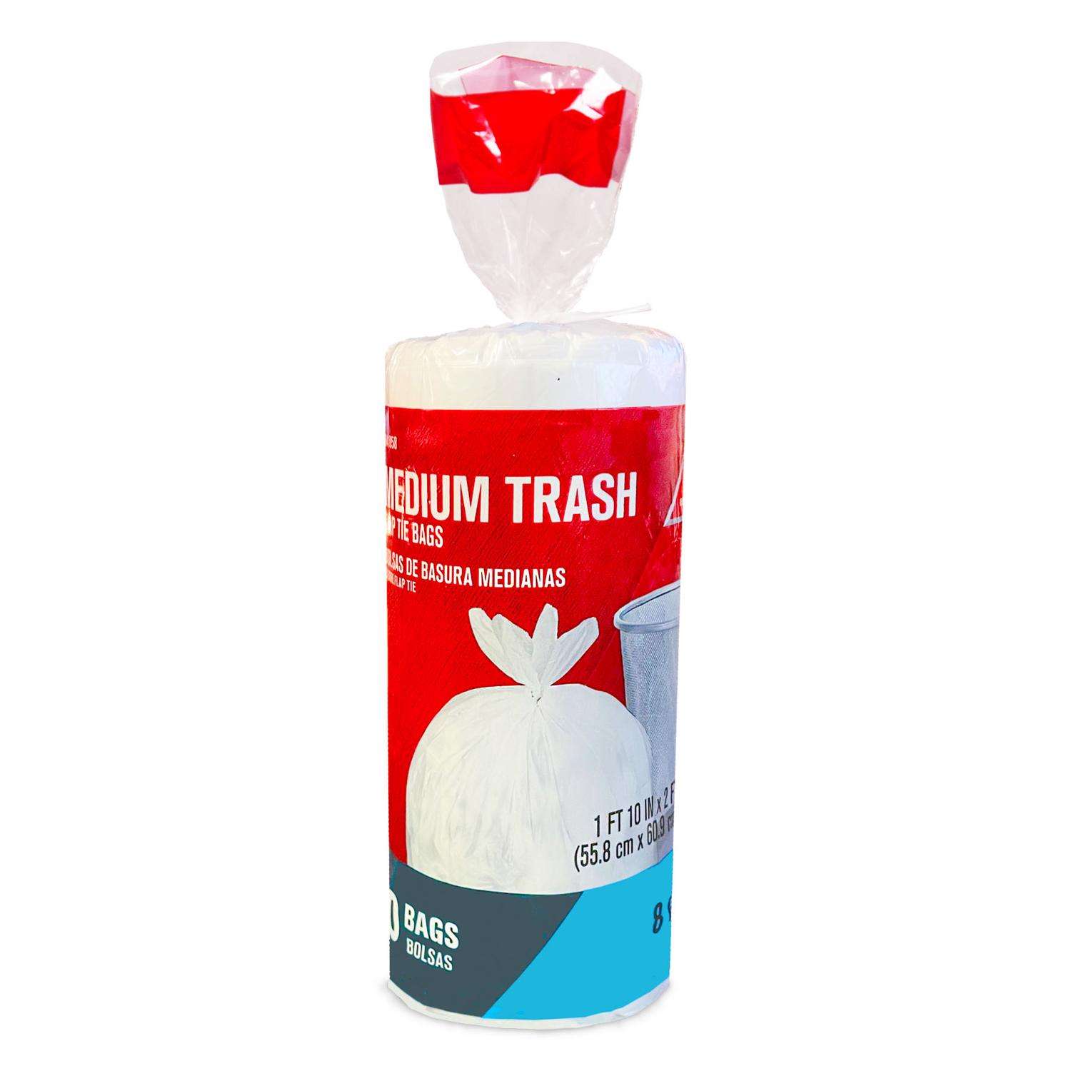 Ace 8 gal Kitchen Trash Bags Flap Tie 40 pk 0.55 mil - Ace Hardware