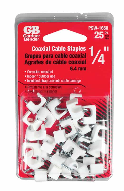 Gardner Bender 1/4 in. W Plastic Insulated Coaxial Staple 25 pk - Ace ...