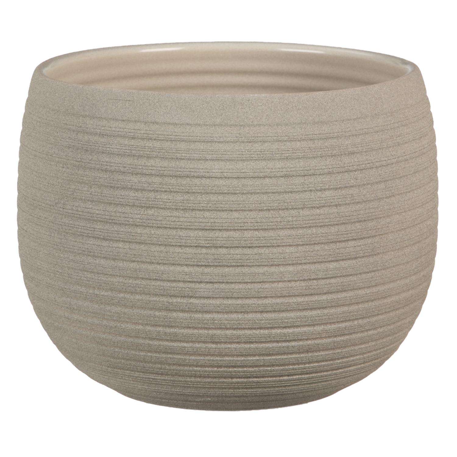 Scheurich Linara 9.25 in. D Ceramic Flower Pot Taupe - Ace Hardware