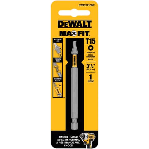 DeWalt Max Fit Torx #15 X 3-1/2 in. L Screwdriver Bit S2 Tool Steel 1 ...