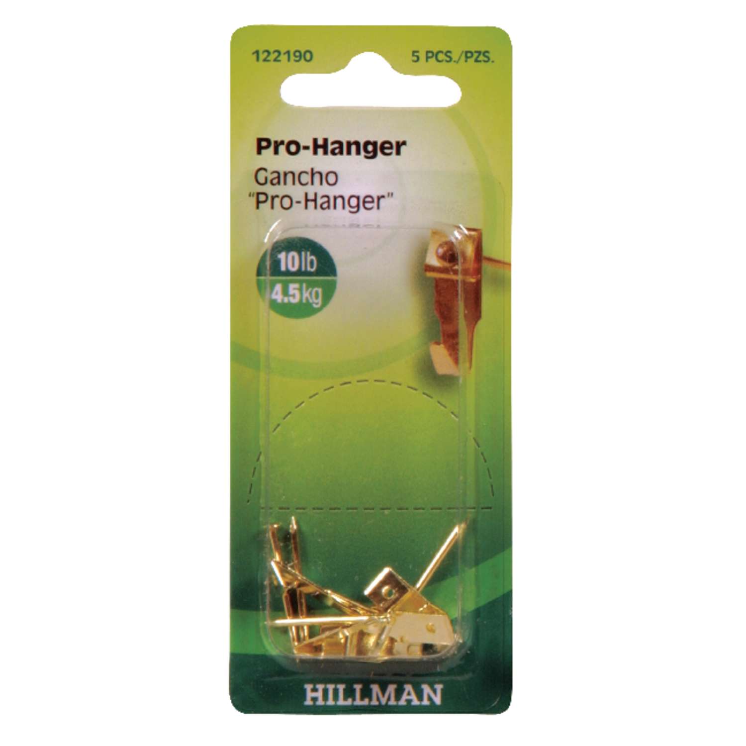 Hillman Brass-Plated Gold Professional Picture Hanger 10 lb 1 pk Mfr ...