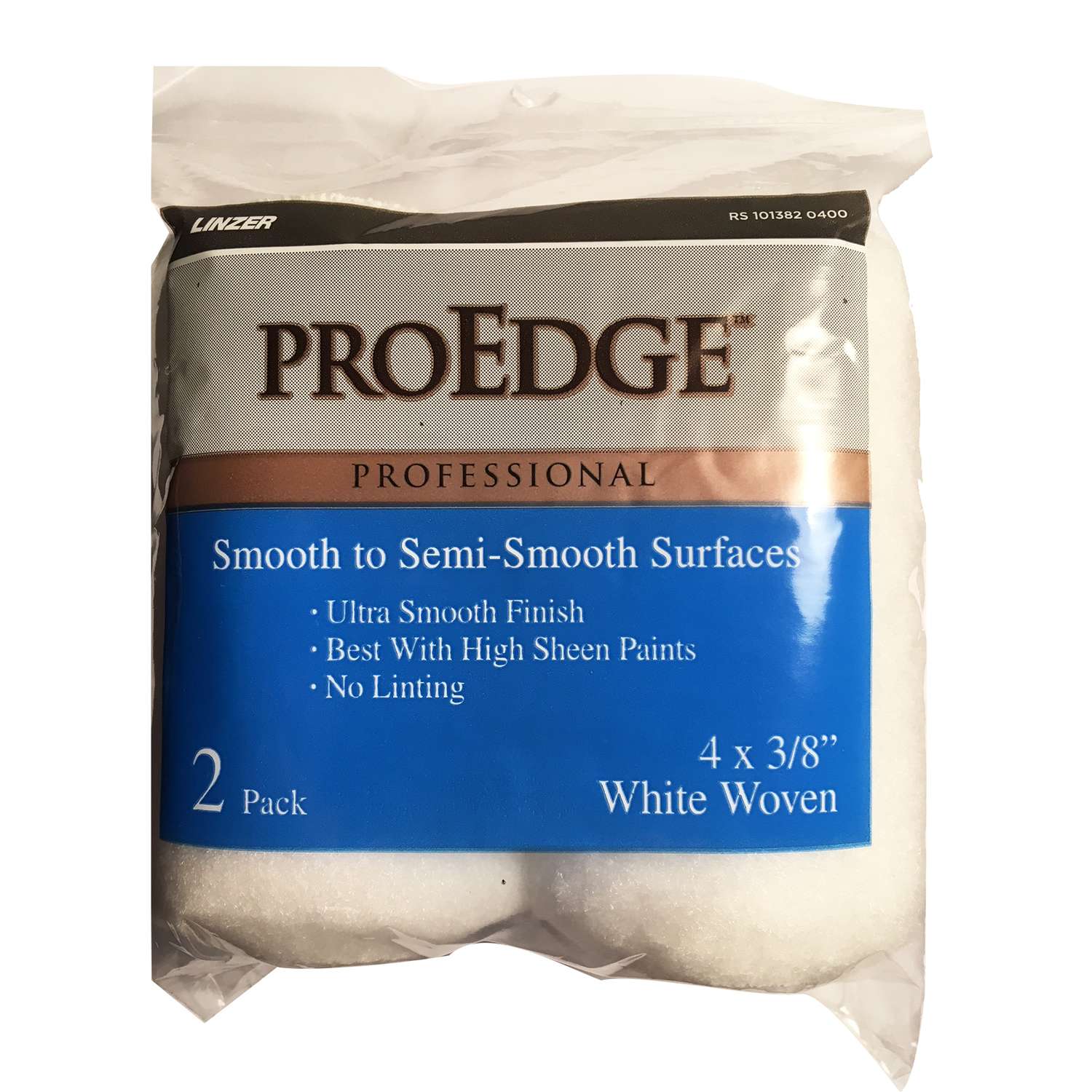 Linzer ProEdge Woven 4 in. W X 3/8 in. Trim Paint Roller Cover 2 pk ...