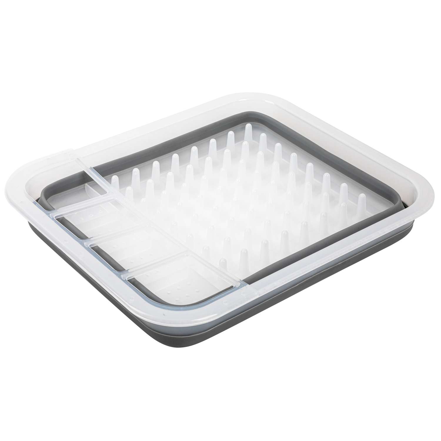 Core Kitchen 14.37 in. L X 12.2 in. W Gray/White PP/TPR Dish Rack Mfr ...