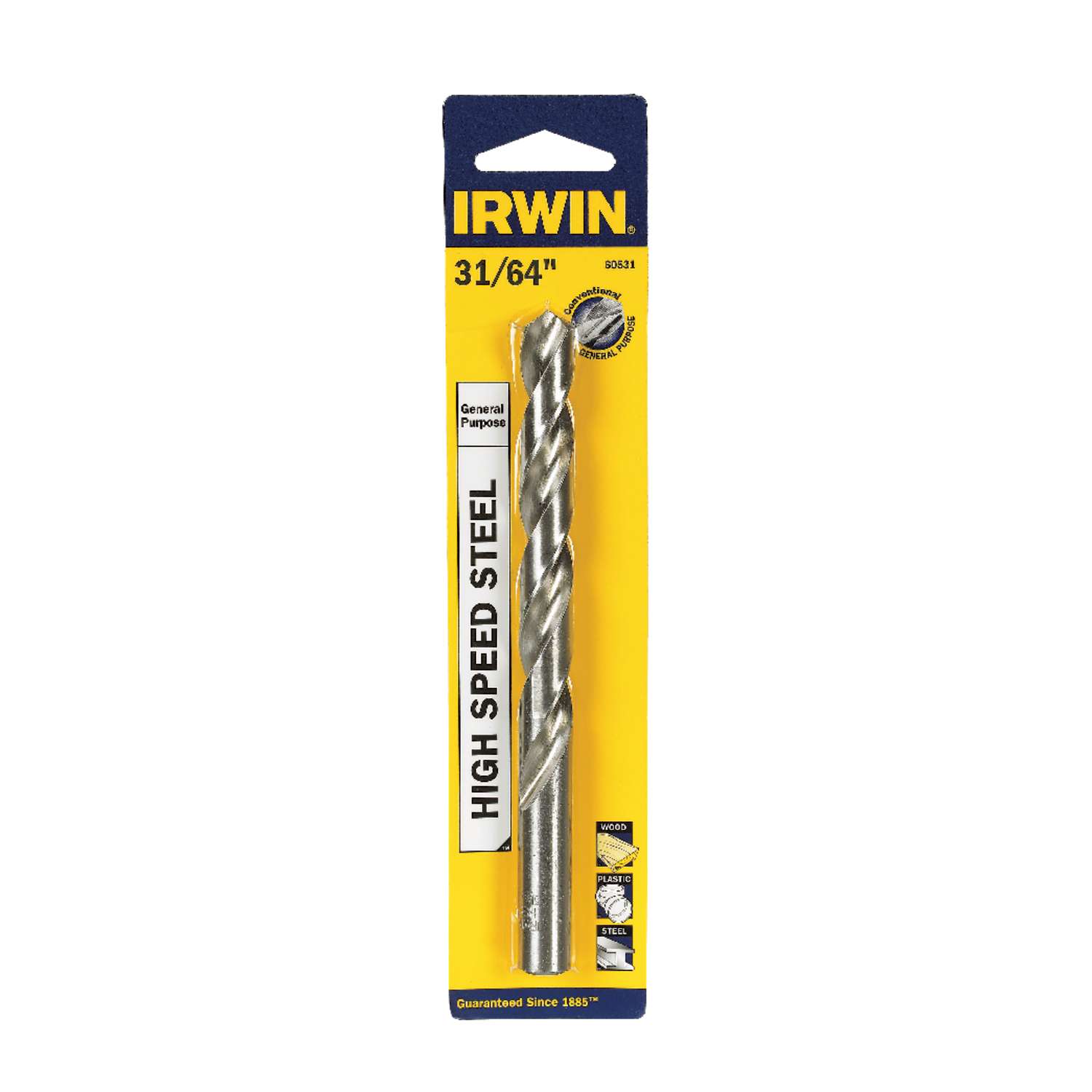 Irwin 31/64 in. X 5-7/8 in. L High Speed Steel Drill Bit 1 pc - Ace ...