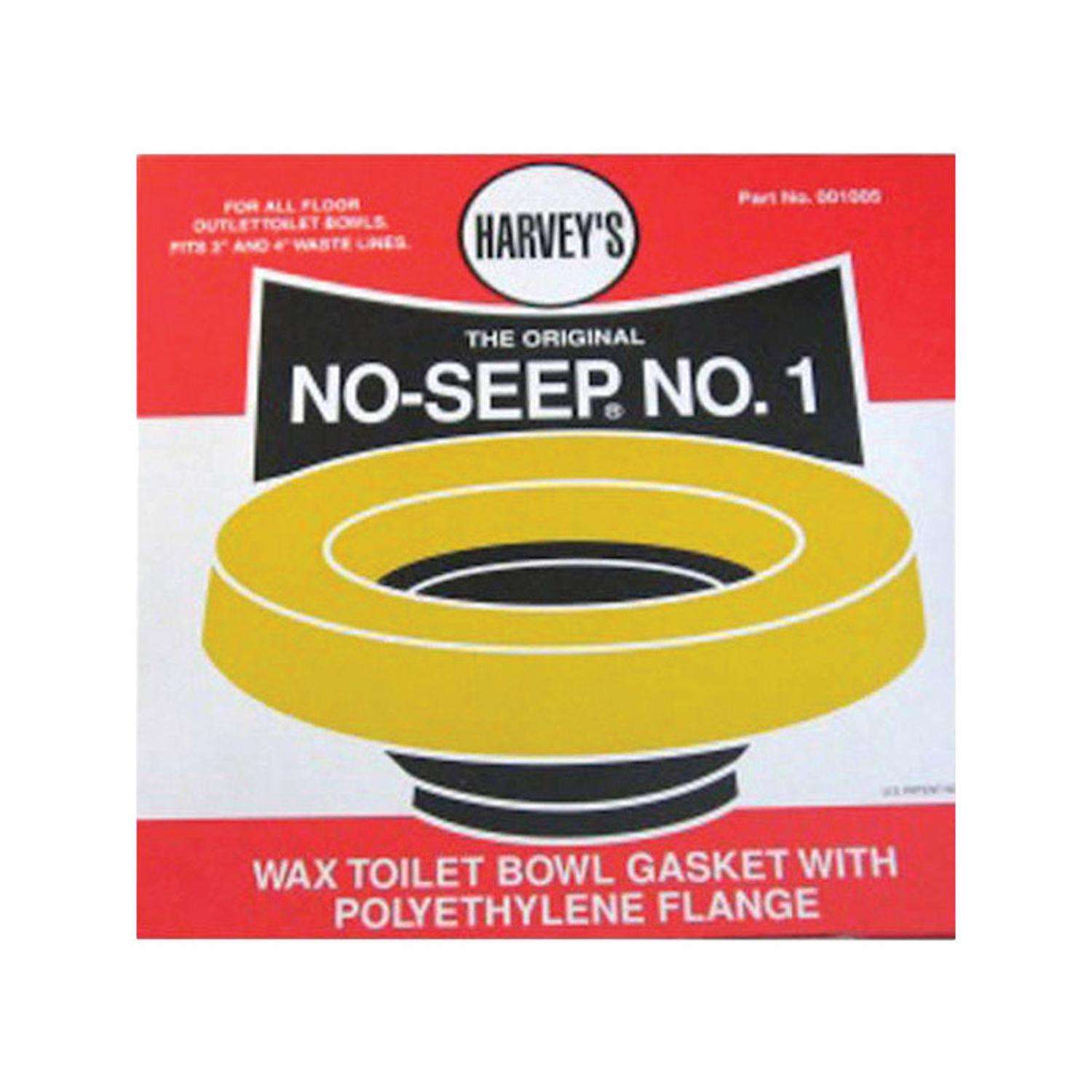 Harvey's No-Seep Wax Ring Polyethylene/Wax For 3 inch and 4 inch Waste ...