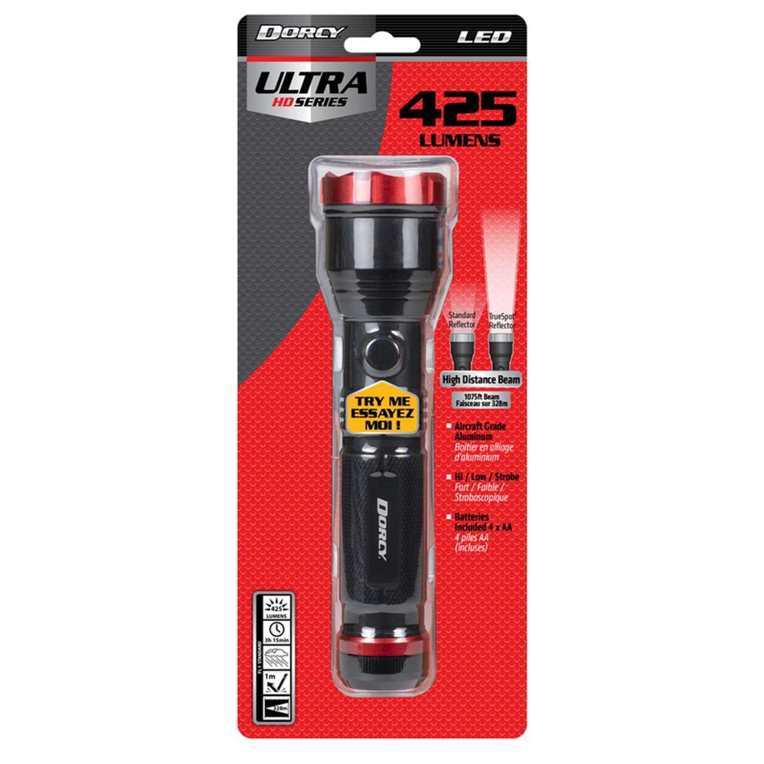 Dorcy Ultra HD Series 425 lm Black LED Flashlight AA Battery - Ace Hardware