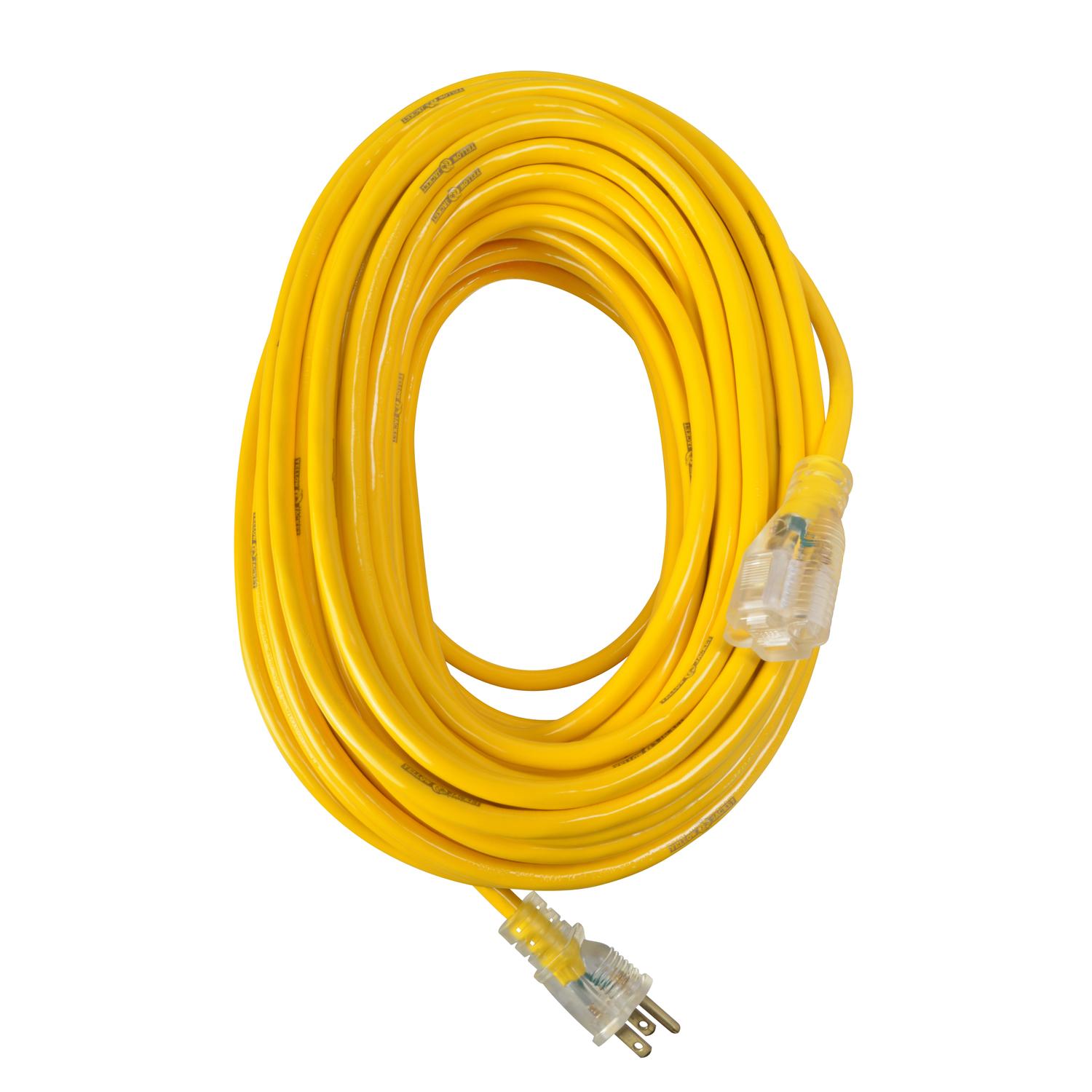 Yellow Jacket Outdoor 100 ft. L Yellow Extension Cord 12/3 SJTW - Ace ...