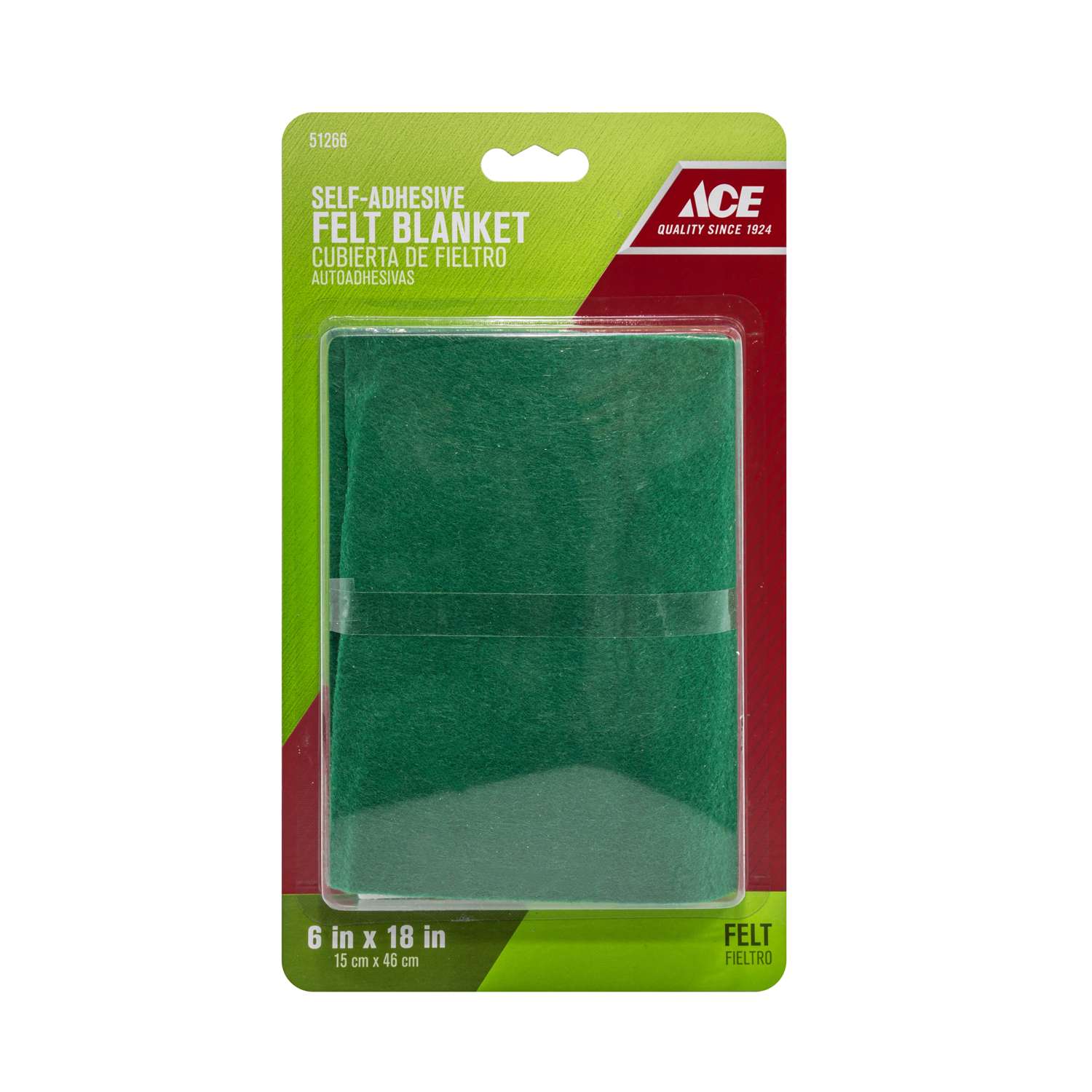 Ace Felt Self Adhesive Blanket Green Square 6 in. W X 18 in. L 1 pk ...