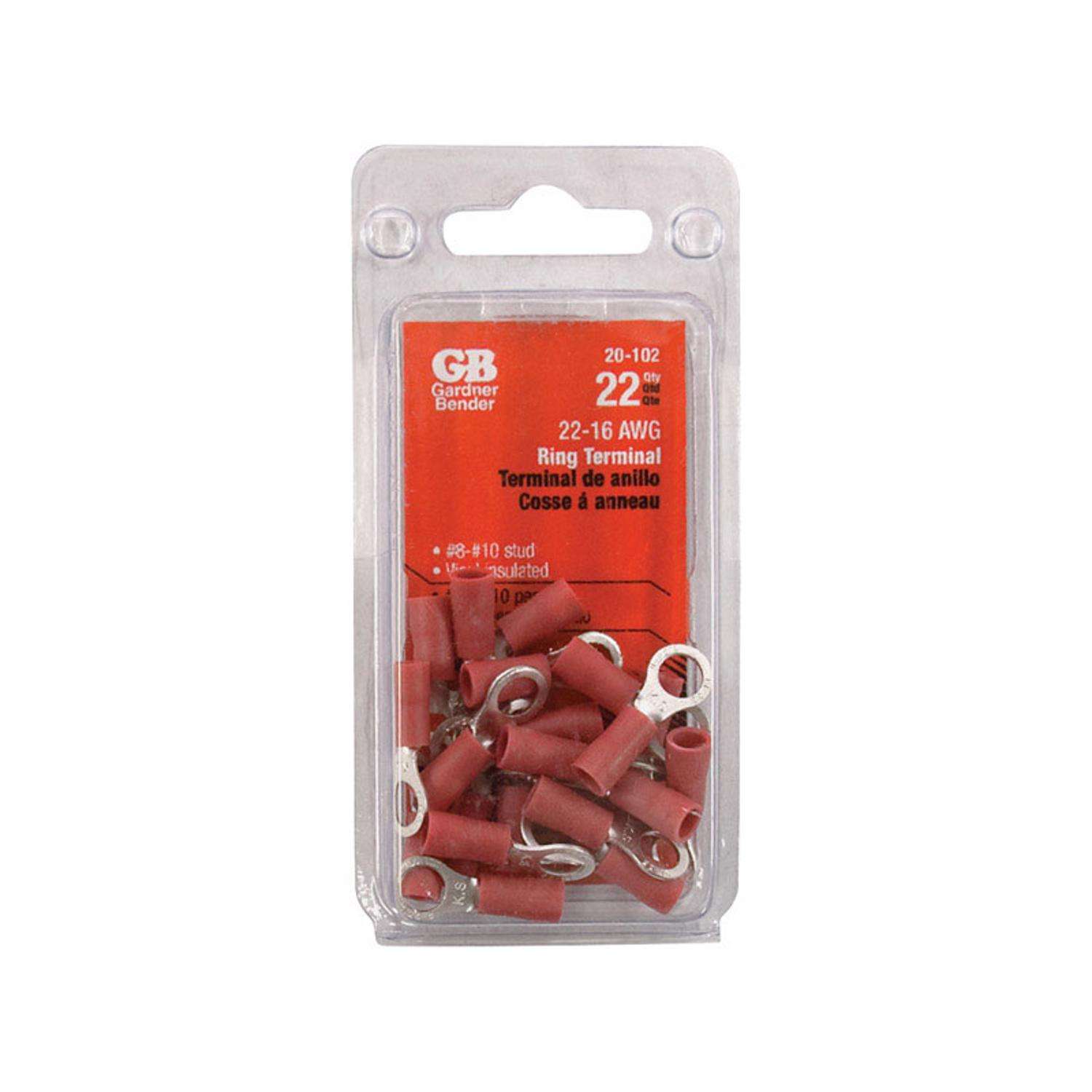 Gardner Bender 22-16 AWG Insulated Wire Ring Terminal Red 22 pk - Ace ...