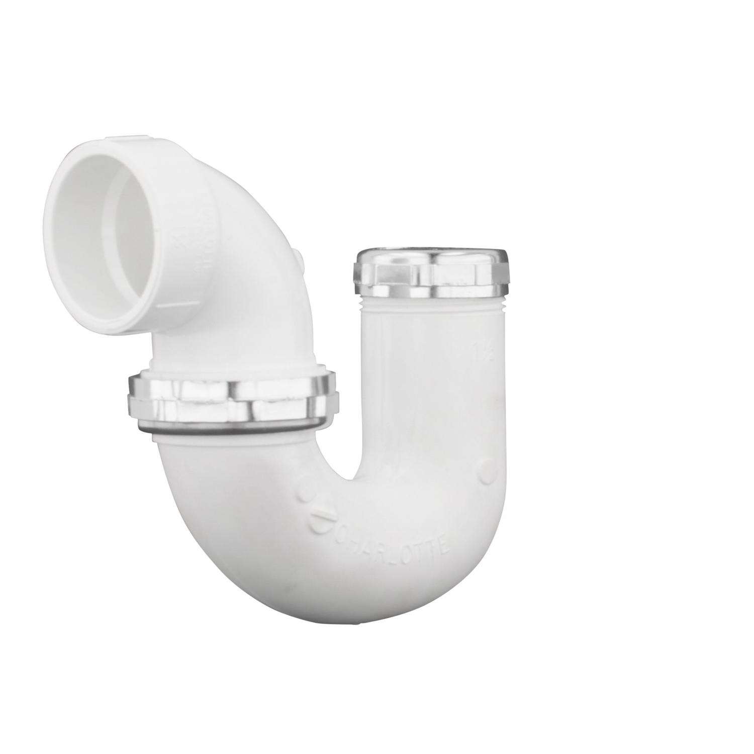 Charlotte Pipe Schedule 40 1-1/2 in. Hub X 1-1/2 in. D Hub PVC P-Trap 1 pk - Ace Hardware