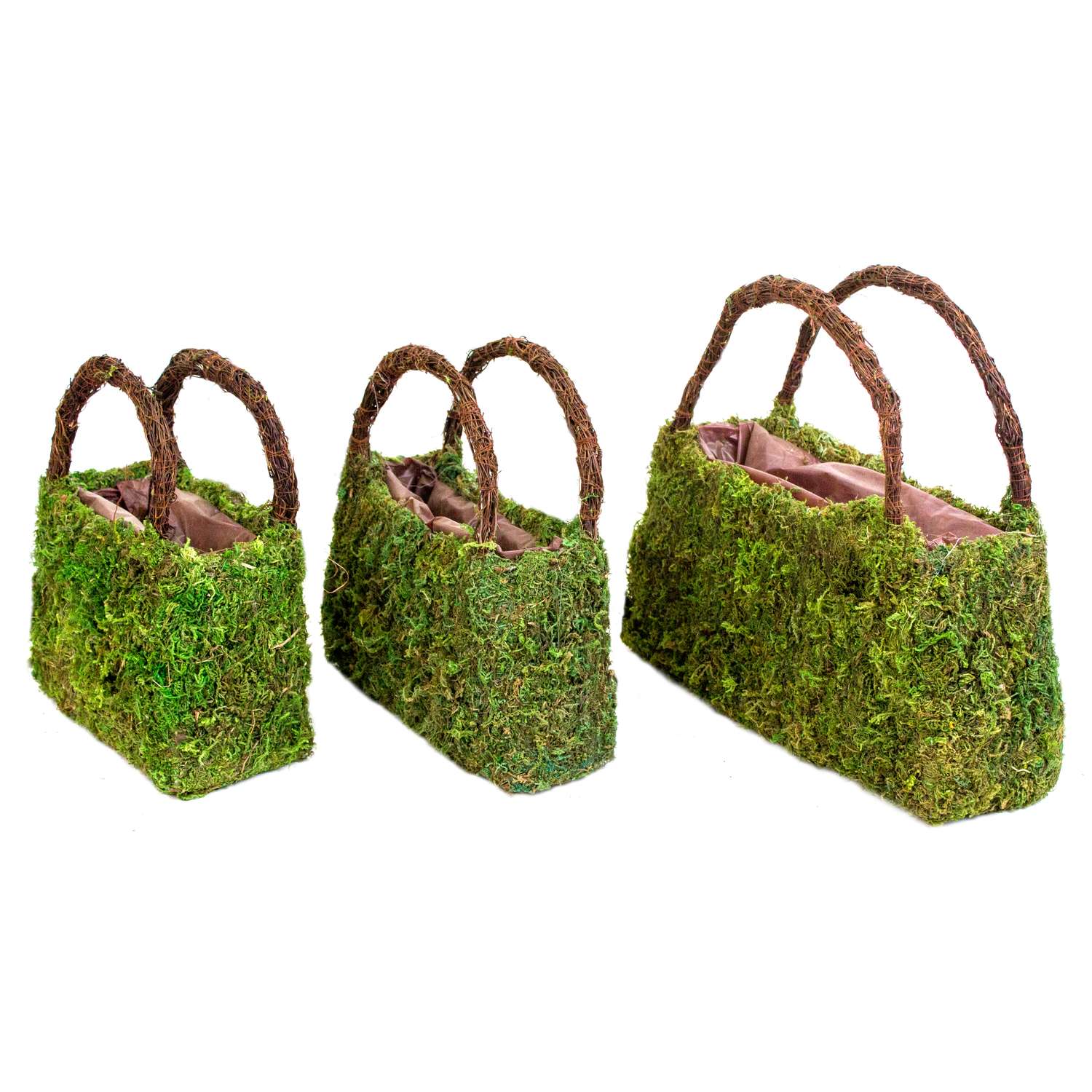 SuperMoss Wire Beaumont Wicker Purse Planter Set Green - Ace Hardware