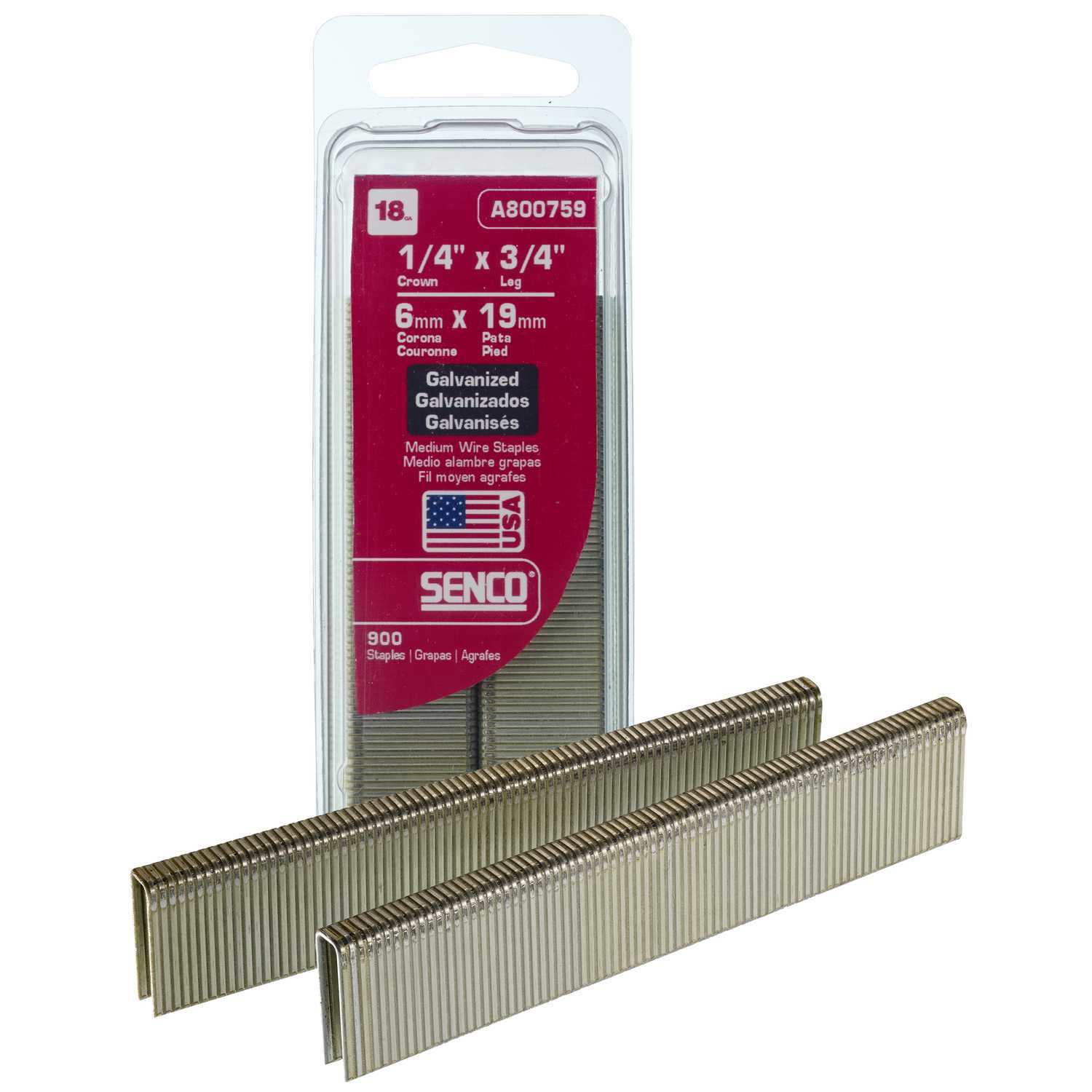Senco 3/4 in. L x 1/4 in. W Galvanized Steel Narrow Crown Finish ...