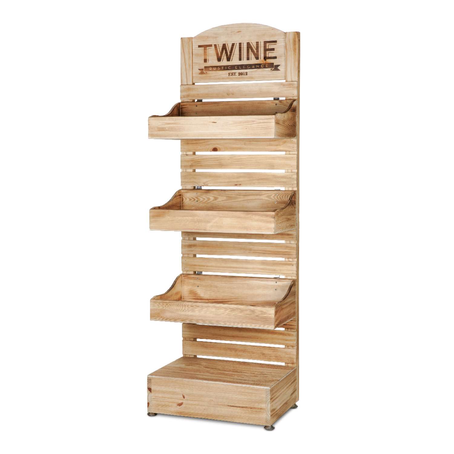 60 in. H X 11 in. W X 22 in. D Brown Wood Empty Display Rack Mfr# 4390 ...