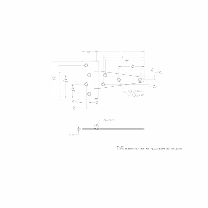 Ace 6 in. L Zinc-Plated Heavy Duty T Hinge 1 pk - Ace Hardware