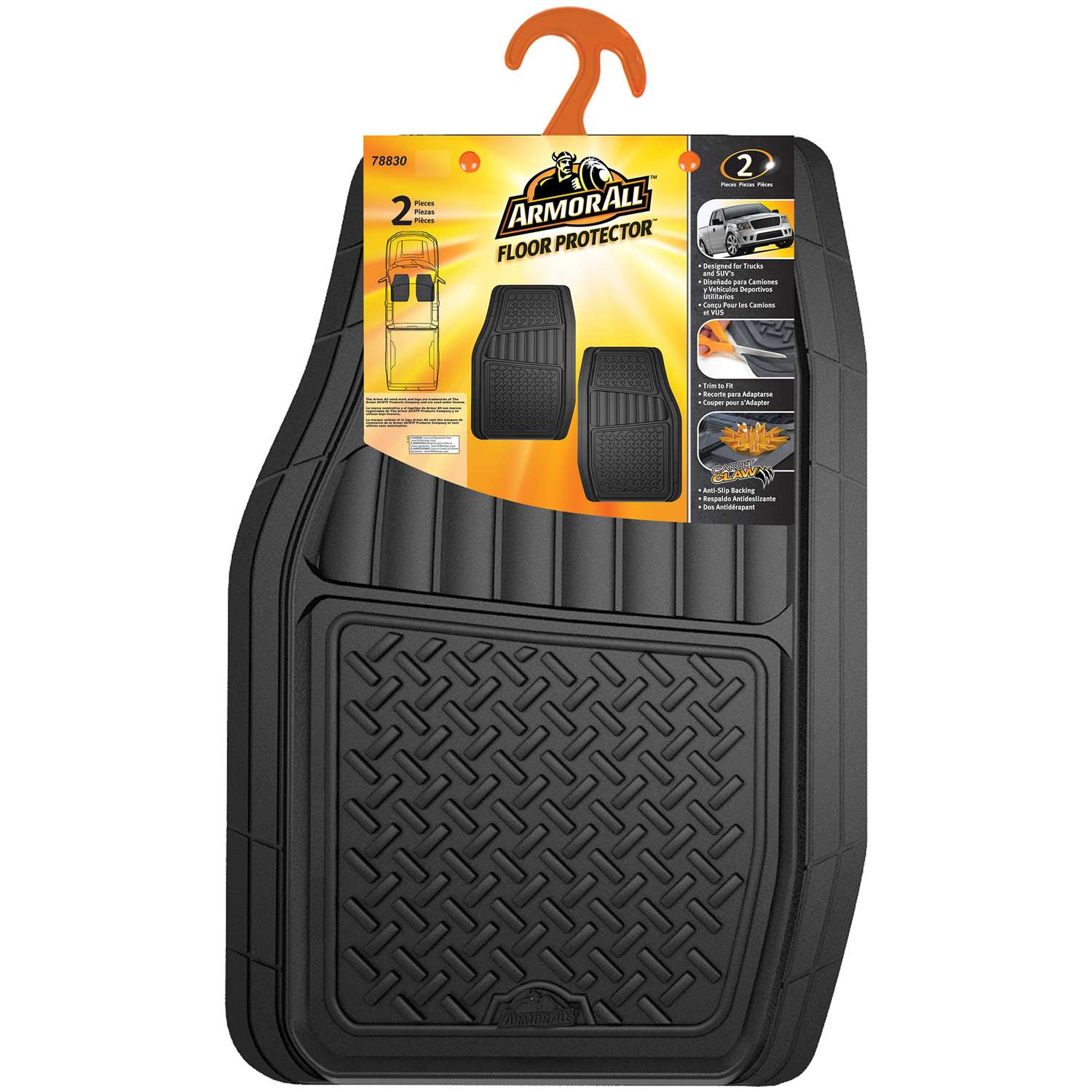 Armor All Black Rubber Auto Floor Mats 2 pk Mfr 78830 Ace Hardware