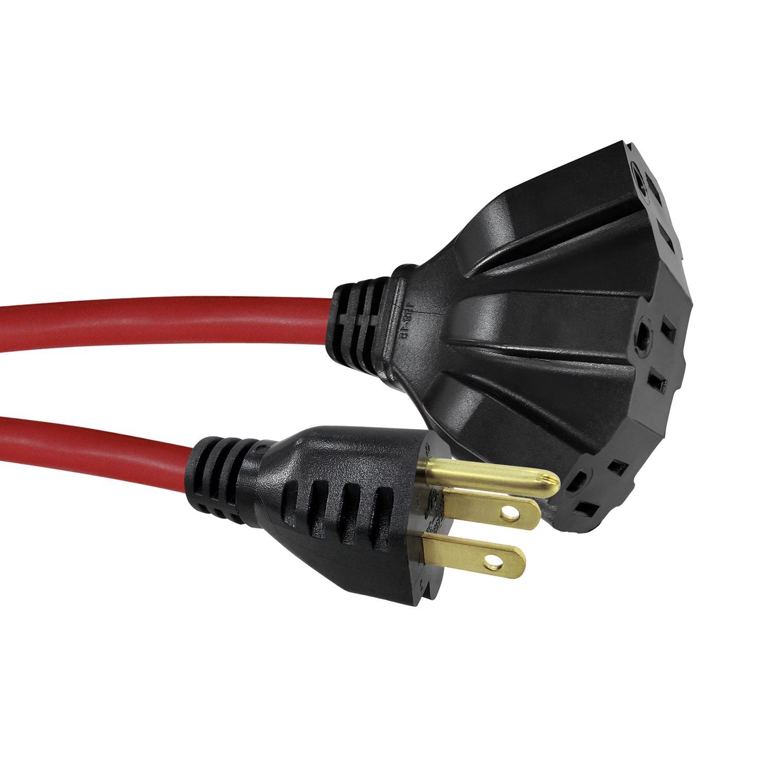 Ace Indoor or Outdoor 25 ft. L Red Triple Outlet Cord 14/3 SJTW - Ace ...