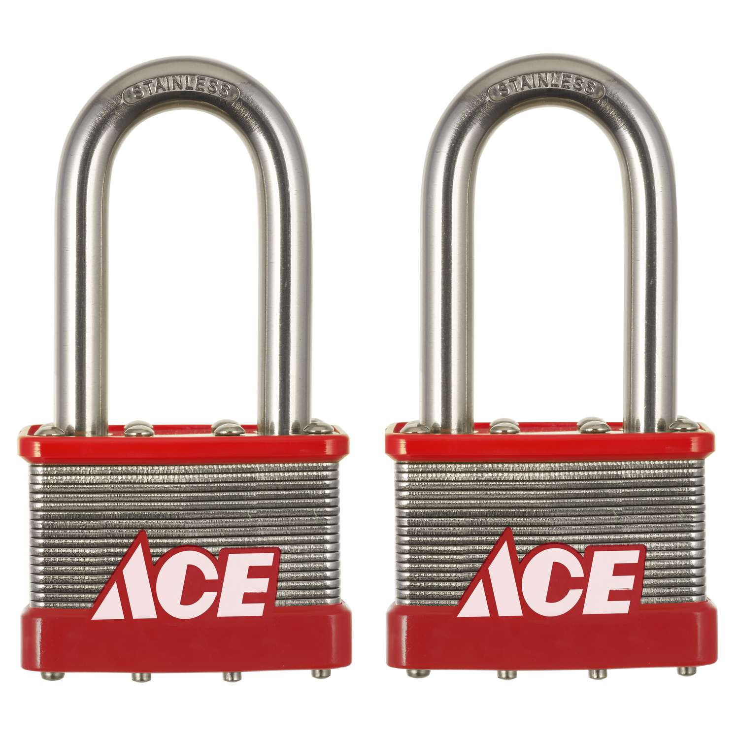 Ace 1.5 in. H x 2 in. W Stainless Steel 4-Pin Cylinder Padlock 2 pk ...