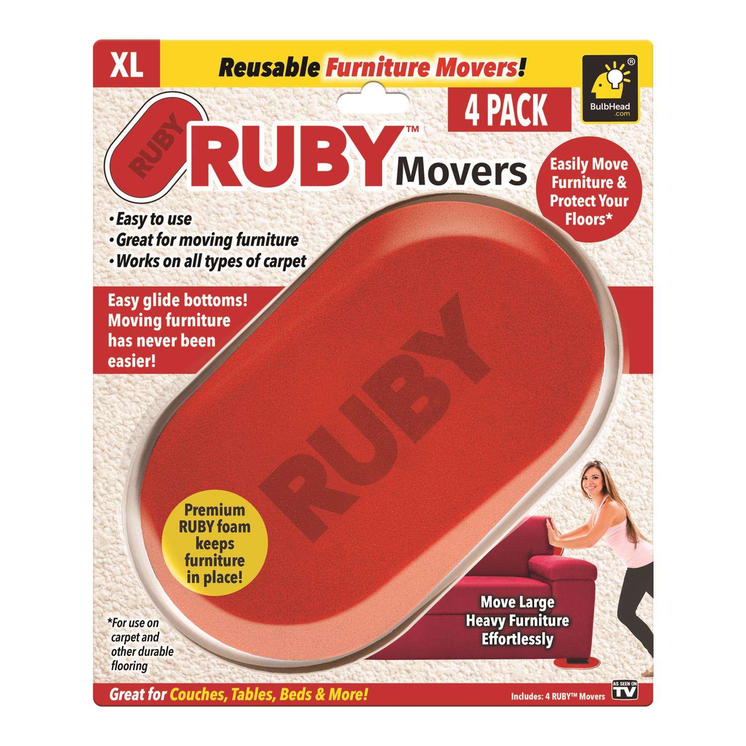 BulbHead Ruby Furniture Movers Plastic/Rubber 4 pk - Ace Hardware
