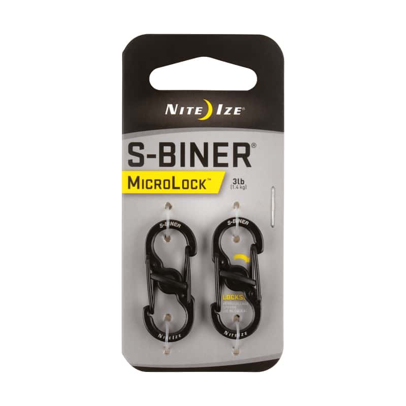 Nite Ize MicroLock 1.8 in. D Stainless Steel Black Carabiner Key Chain ...