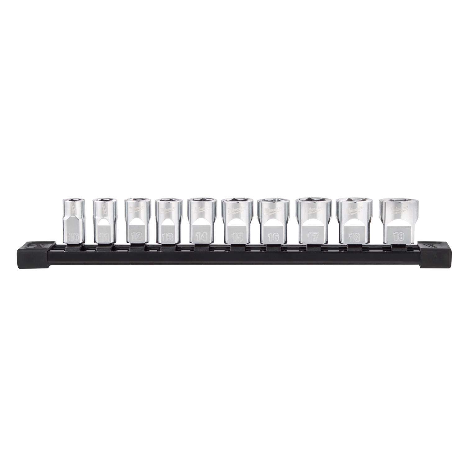 Milwaukee 3/8 in. drive Metric 6 Point Socket Set 10 pc - Ace Hardware
