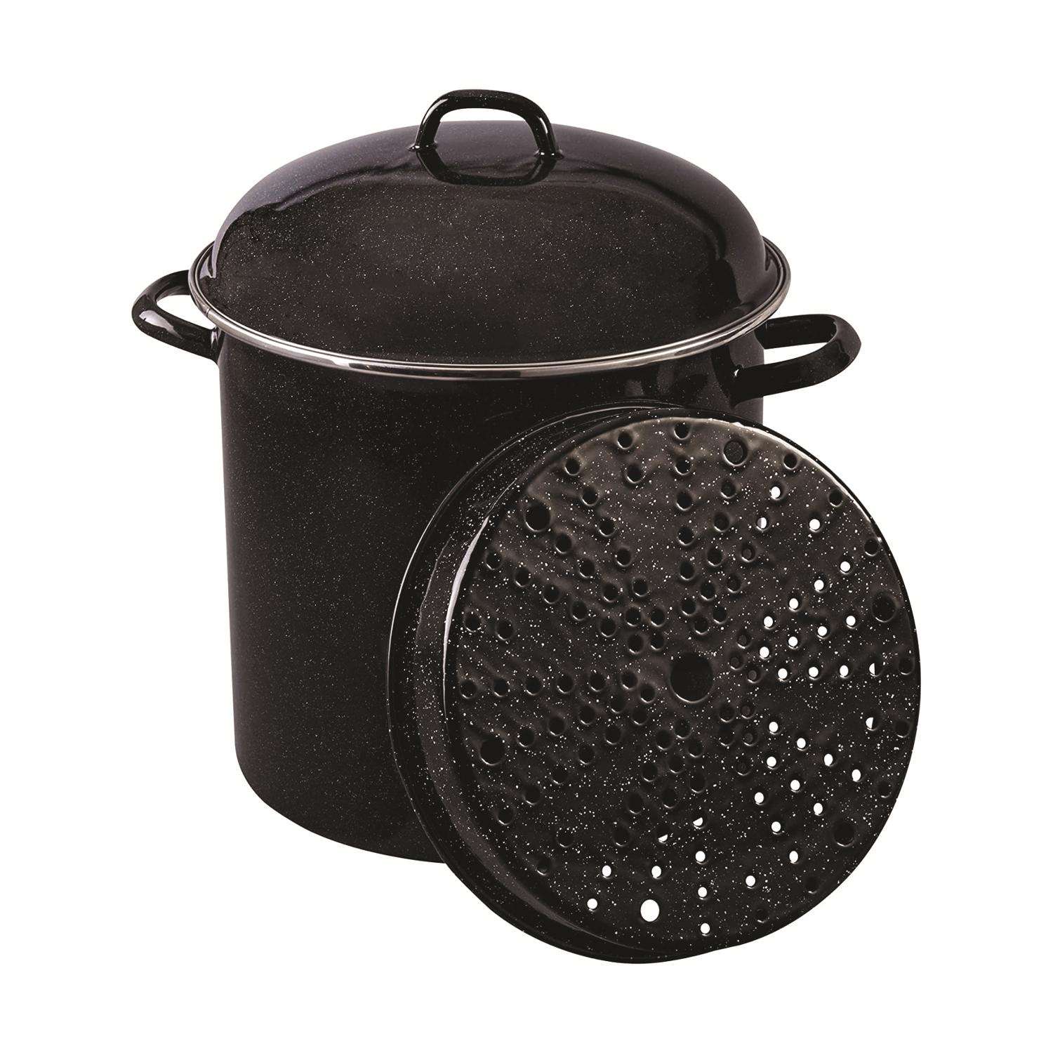 Graniteware Steel Steamer Pot 15 qt Black - Ace Hardware