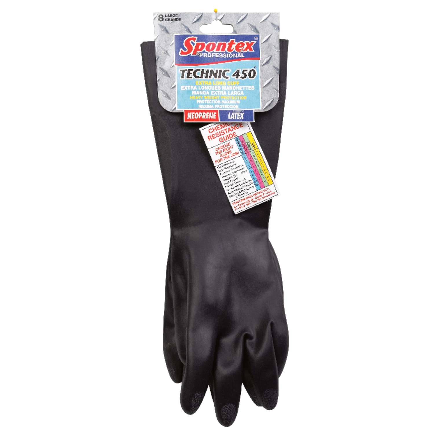 Spontex Technic 450 Latex/Neoprene Gloves L Black 1 pk - Ace Hardware
